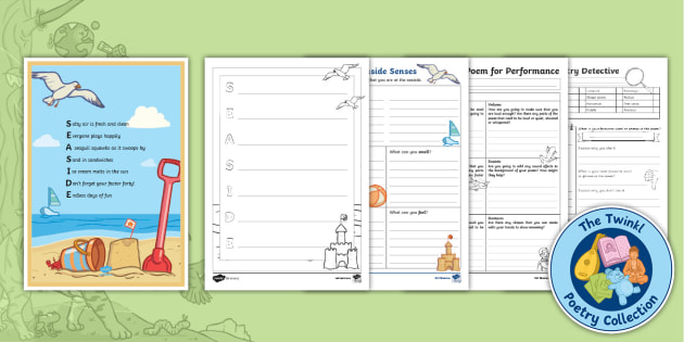 'Seaside' – Simple Acrostic Poem for Children